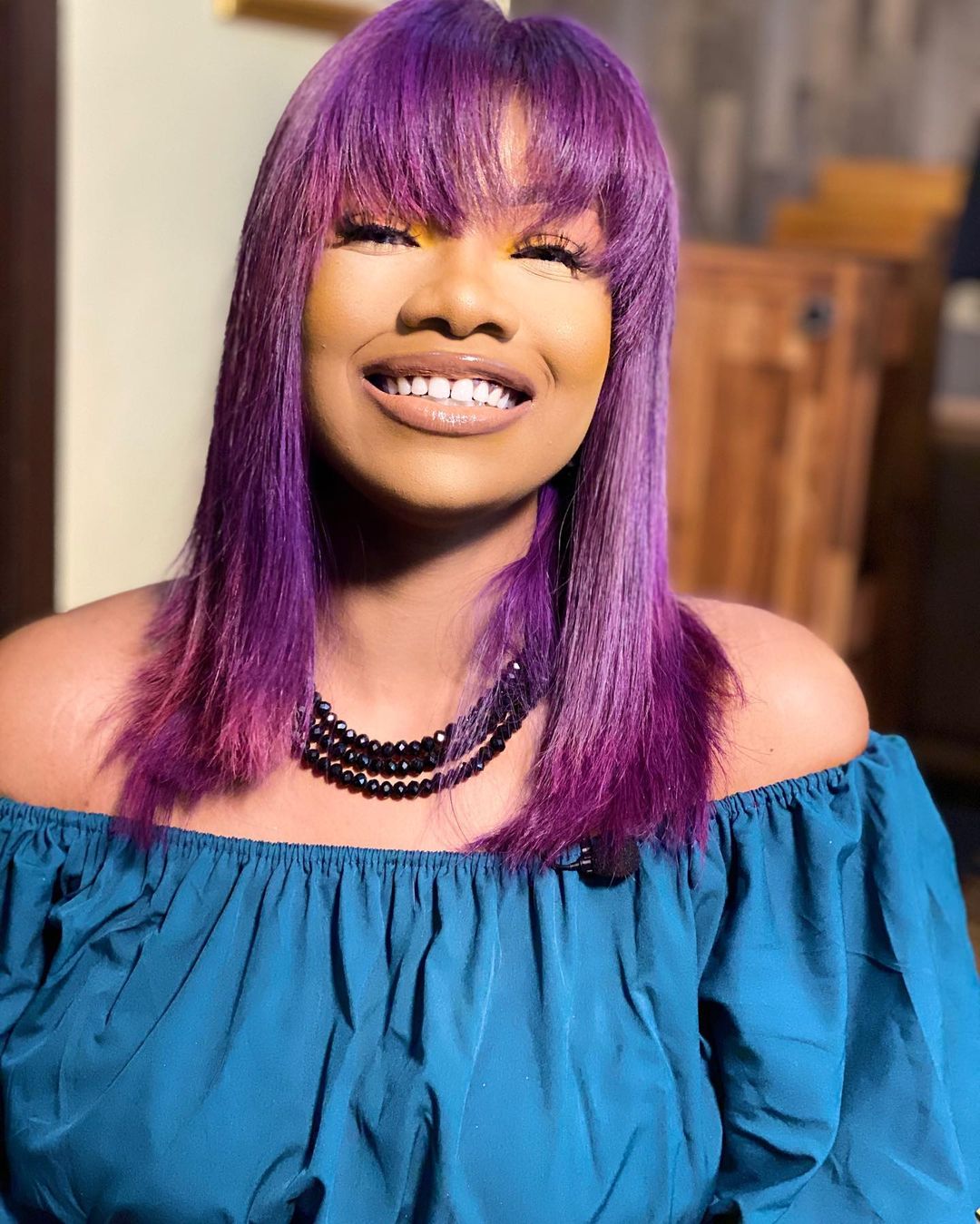 Symply Tacha Exudes Confidence In Mutton Sleeved African Print Dress ...