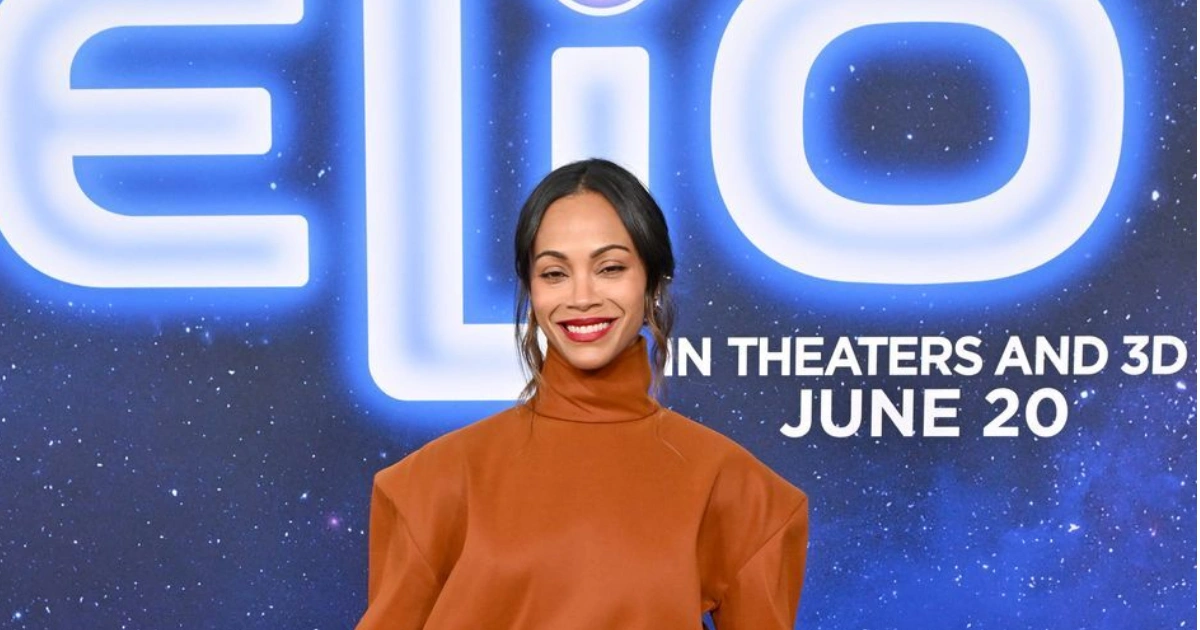 Zoe Saldaña Reimagines Power Dressing in Rust and Mustard at the Elio L.A. Premiere - leurr